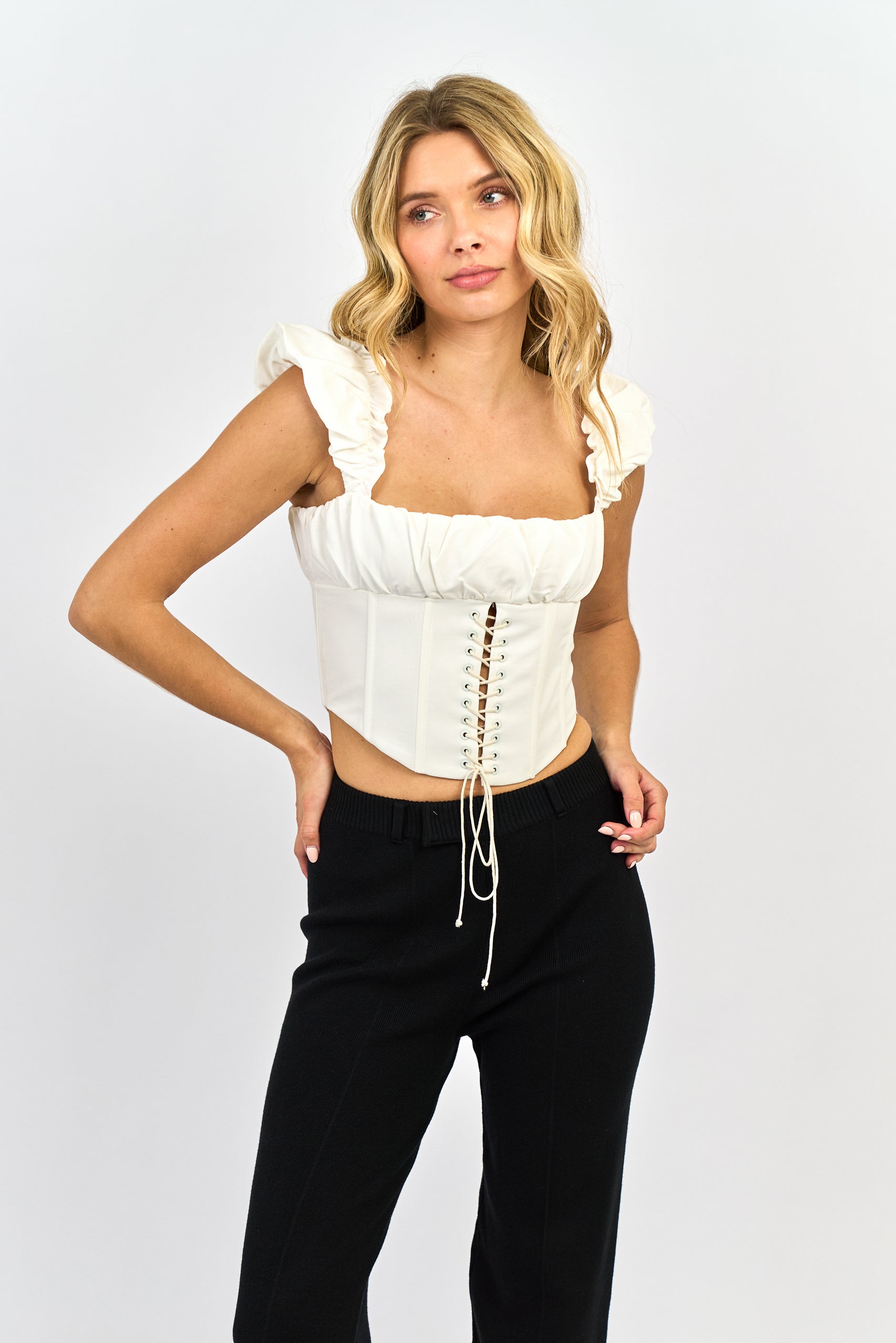 White Poplin Corset Top – new + Hott
